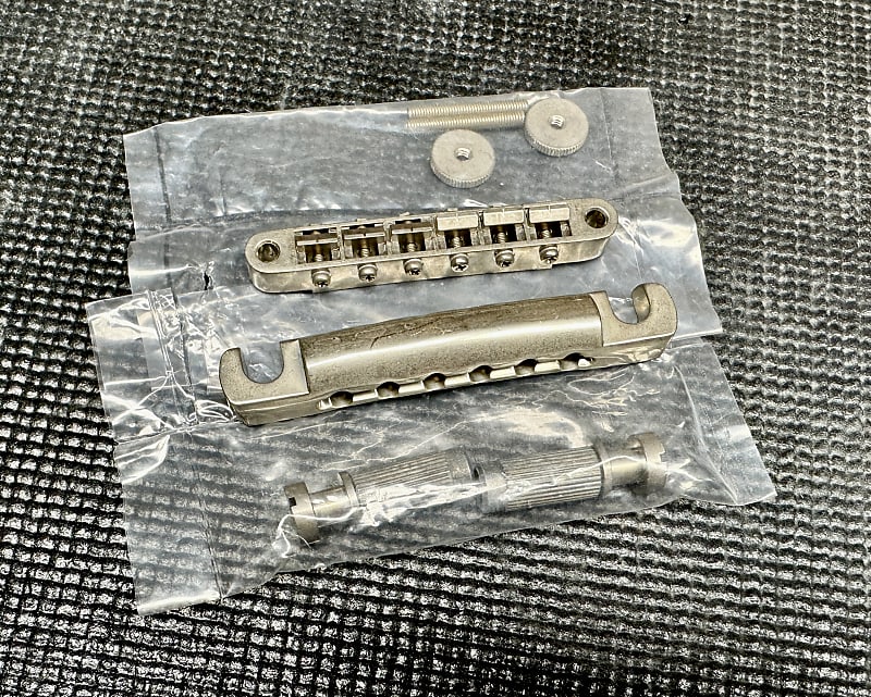 Gotoh Tune-O-Matic Bridge & Tailpiece Set - Relic Nickel | Reverb