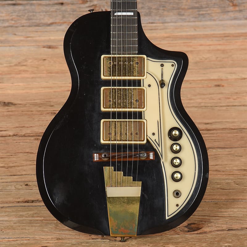 Supro Triple-Tone Guitar Model 1575 Black 1959 | Reverb