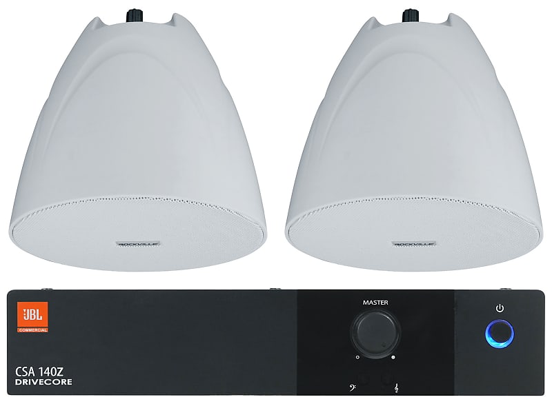 JBL CSA 140Z Commercial 70v Amplifier+(2) White 5.25" Hanging | Reverb