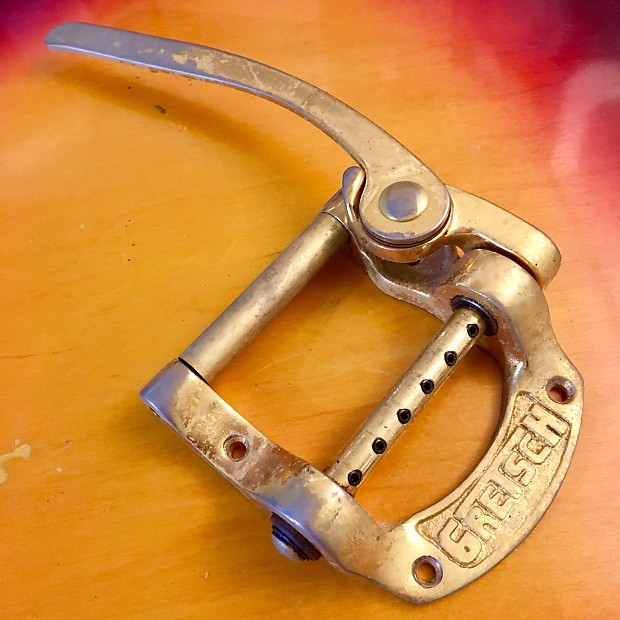 Gretsch logo Bigsby b5-g vibrato tailpiece c 1957 1960 Gold | Reverb