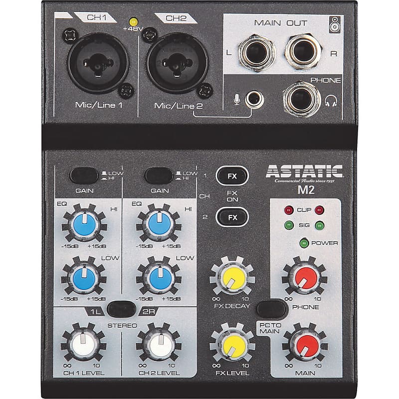 ASTATIC M2 2 Channel Compact Mixer w/2 XLR Combo Inputs | Reverb