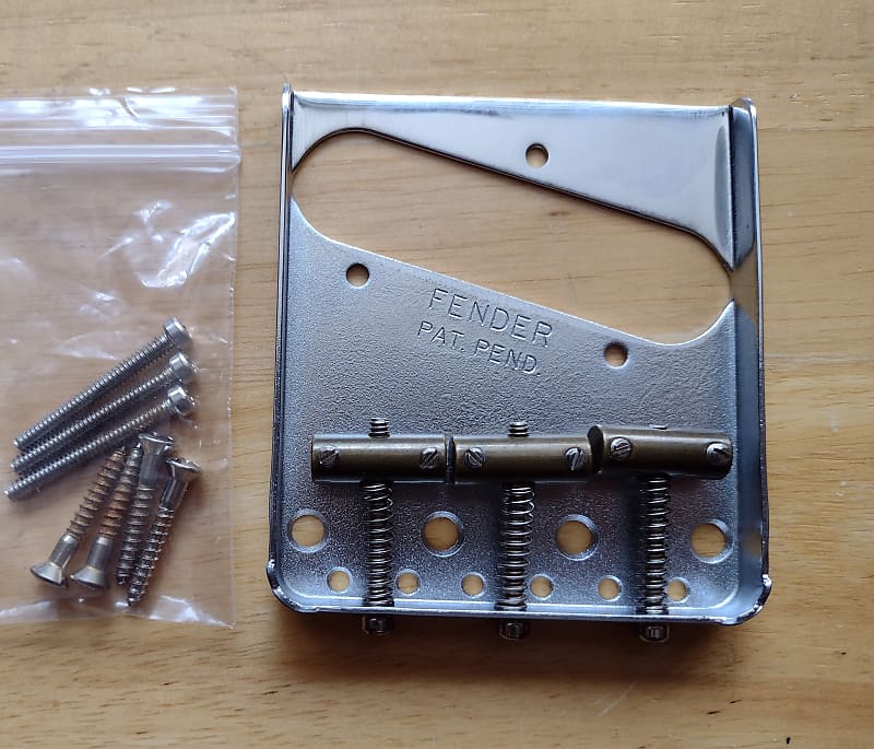 Fender Telecaster Bridge with Brass Saddles - Aged/Relic | Reverb