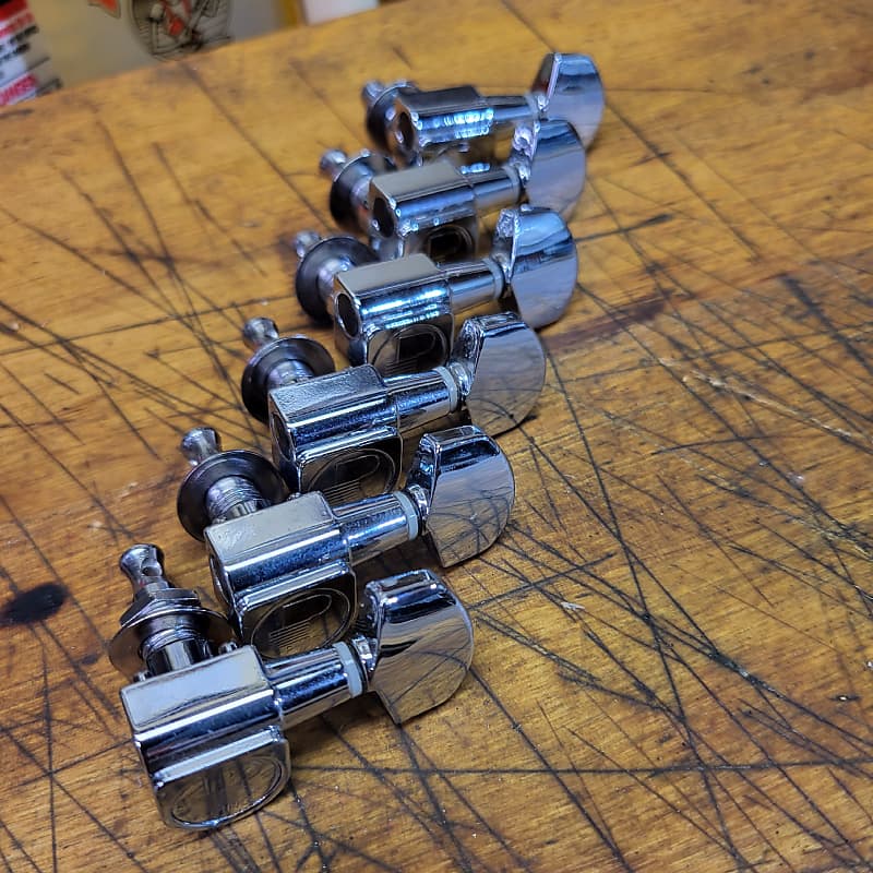 New Old Stock 6 in a line Ping Tuners Chrome Luthier Guitar | Reverb