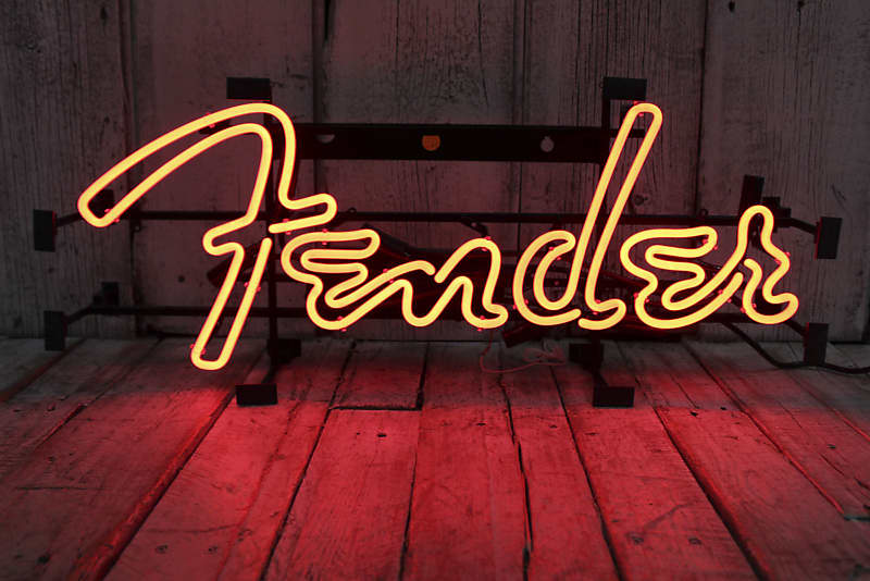 Fender Dealer Exclusive Red Neon Sign with Fender Script | Reverb UK