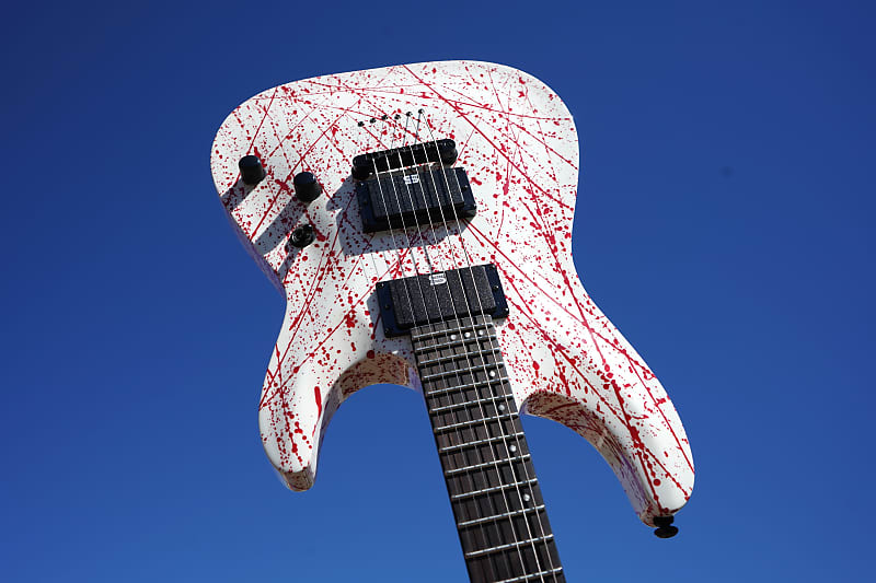 Schecter Diamond Series Prototype C-1 Red/White Splatter | Reverb