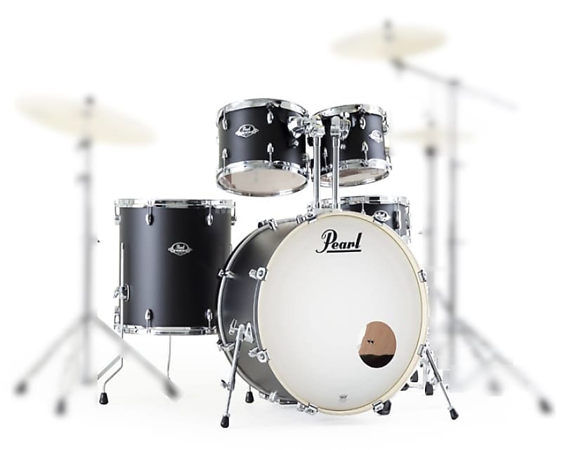 Pearl 5 Piece Drum Shell Pack, Satin Shadow Black | Reverb