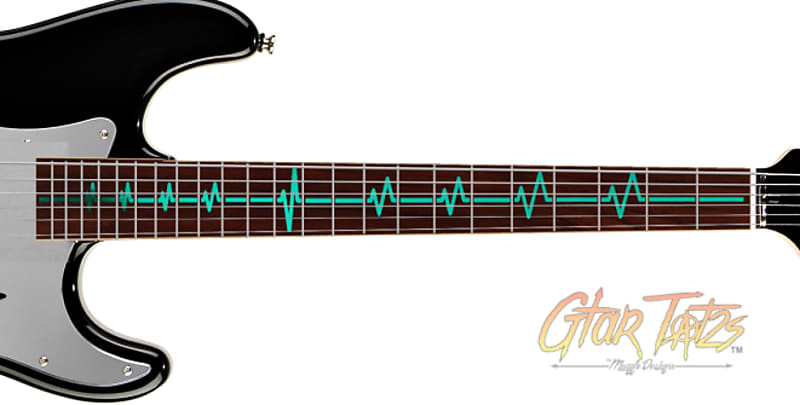 GtarTat2s EKG Heartbeat Inlay Sticker Decal (TWO Pack) Green | Reverb