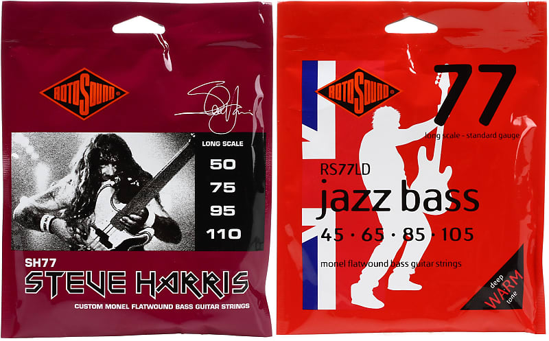 Rotosound SH77 Steve Harris Custom Monel Flatwound Bass | Reverb