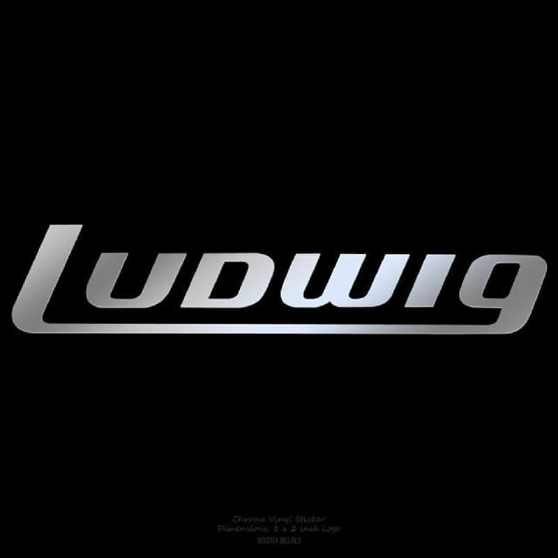 Genuine Ludwig 2.5" x 7" Bass Drum Logo Sticker - CHROME, | Reverb