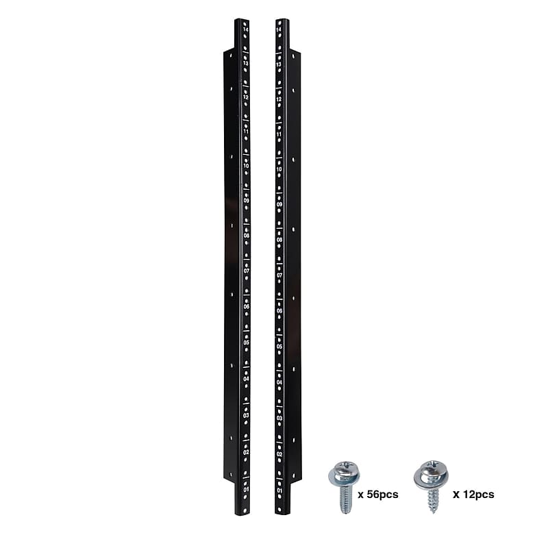 ST-RR-14U | 14U Steel Rack Rails, with Black Powder Coated | Reverb