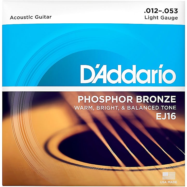 D'Addario EJ16 Phosphor Bronze Light Acoustic Guitar Strings | Reverb