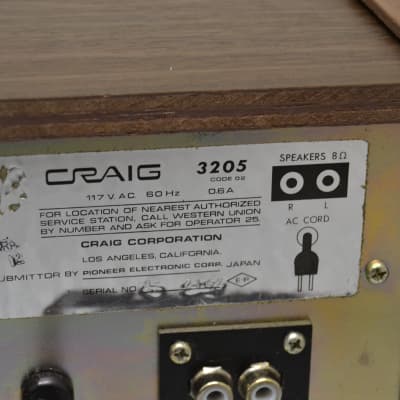Craig Pioneer 3205 - Stereo Amplifier with 8 Track Player | Reverb