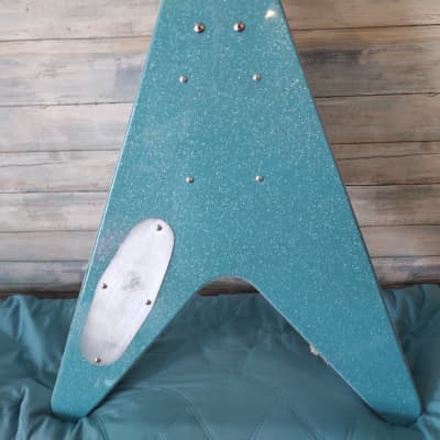 2020 Deptone Blue Sparkle V Style Custom Build Danelectro | Reverb