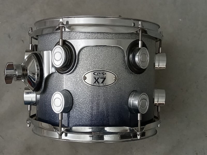 PDP by DW X7 SILVER to BLACK SPARKLE FADE 10" TOM DRUM for | Reverb