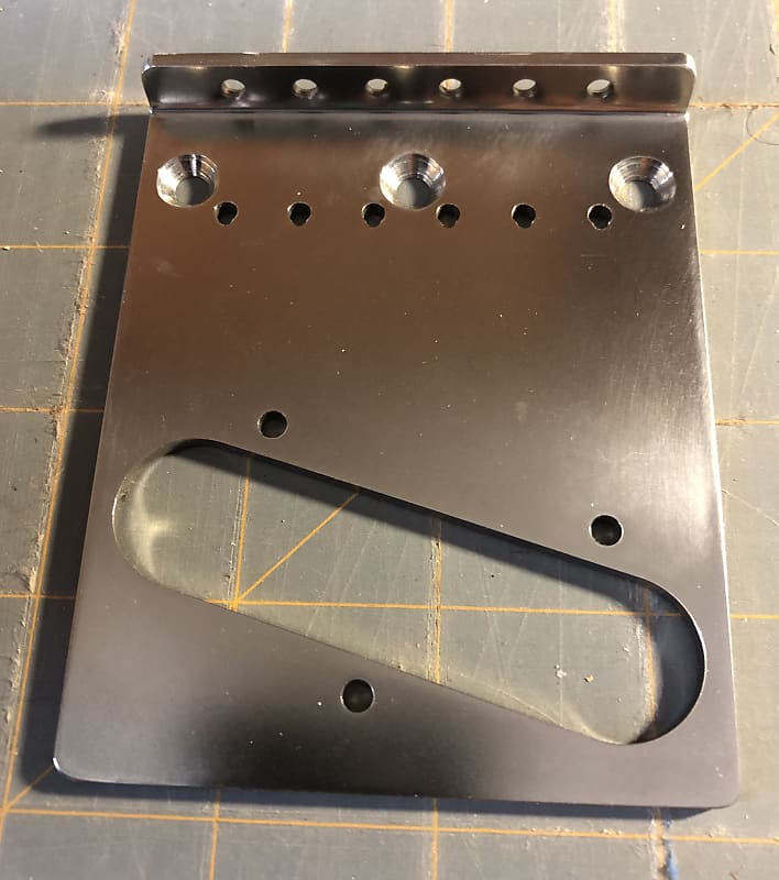 Custom made Tele bridge plate 6 saddle modern style | Reverb