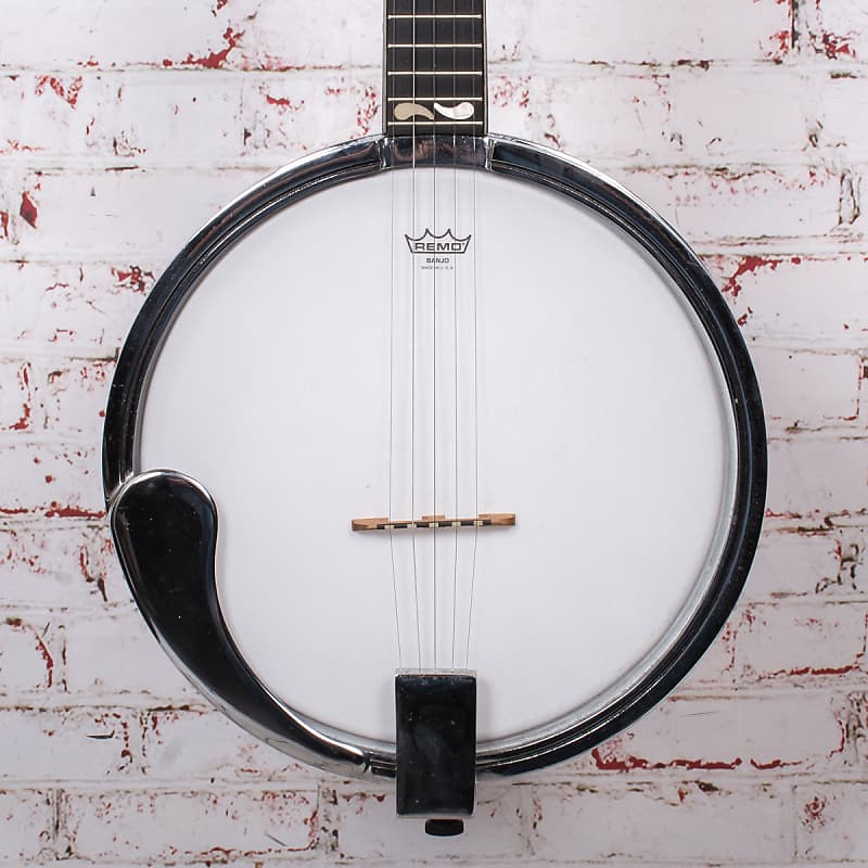 Rare 60s Merlin Longneck 5-String Polished Aluminum Banjo, w/ | Reverb