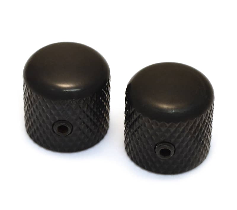 BBKBUS WD (2) Black Brass Dome Knobs For Guitar | Reverb UK