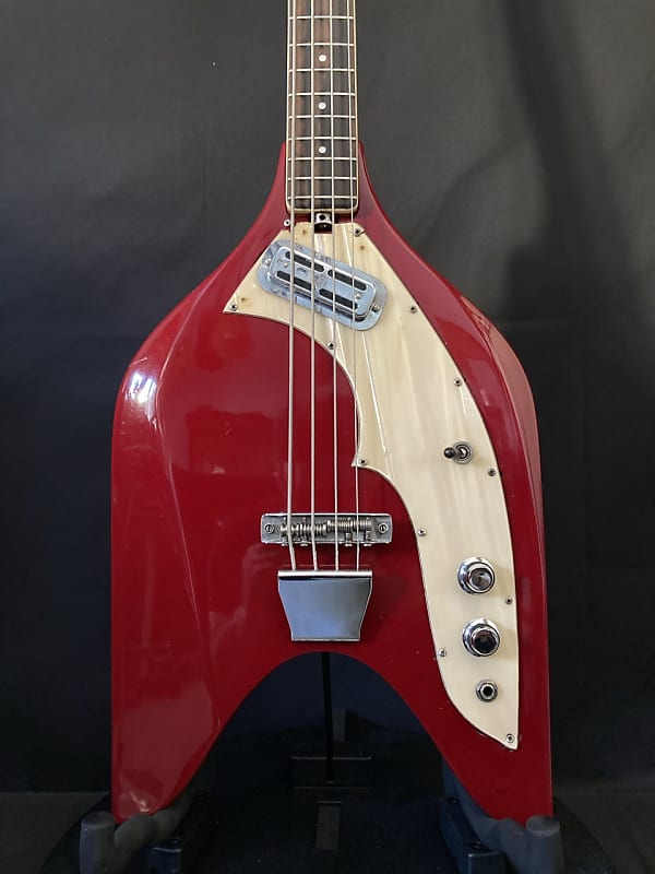 Rare Eko Rokes Vintage Bass Guitar Red 1960’s | Reverb