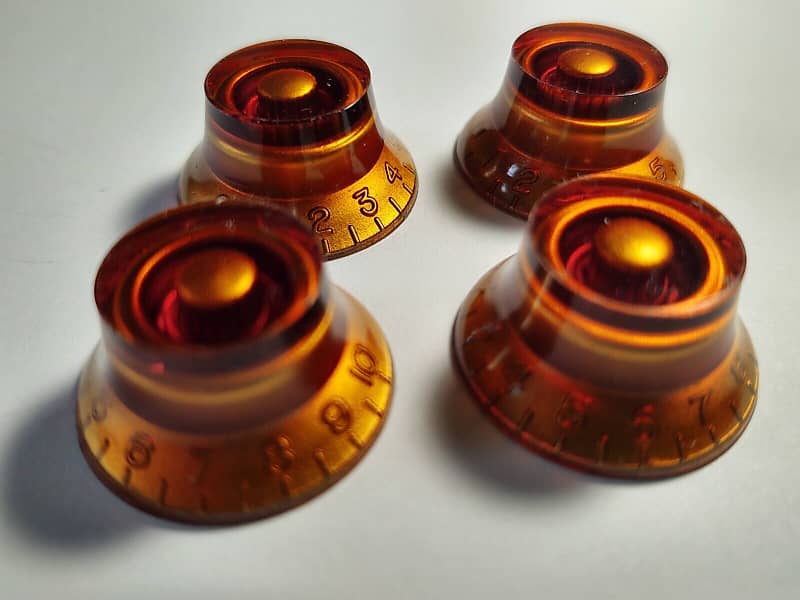 Set of 4 - 18 Tooth Coarse Knurl Import Spec Bell Knobs for | Reverb