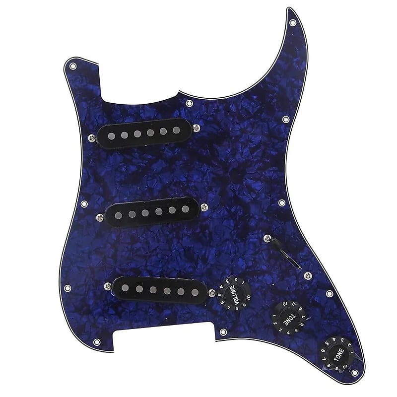 Blue Pearl Guitar Strat Style Prewired Loaded Pickguard | Reverb