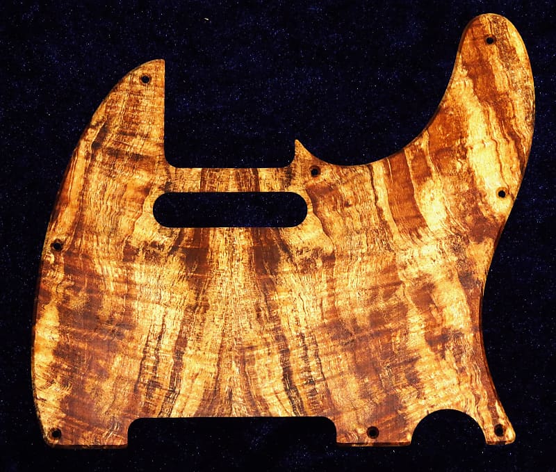 Spalted Maple Telecaster Style Solid Wood Pickguard Standard | Reverb