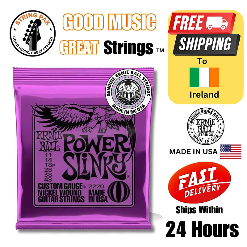 Ernie Ball Power Slinky Electric Guitar Strings 11-48 | Reverb France