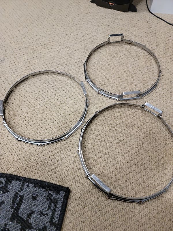 Slingerland Vintage 12 Hole Snare Side Drum Hoops - 3 - Steel | Reverb
