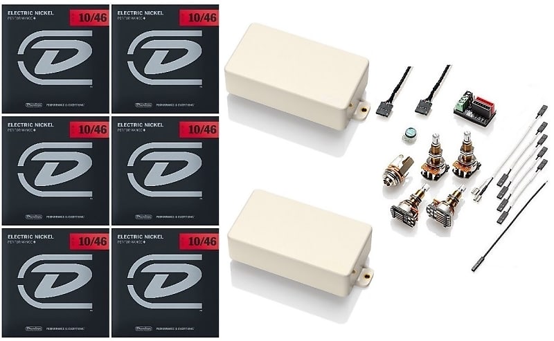 EMG HZ H4 & H4A PASSIVE IVORY HUMBUCKER PICKUP SET LONG SHAFT | Reverb