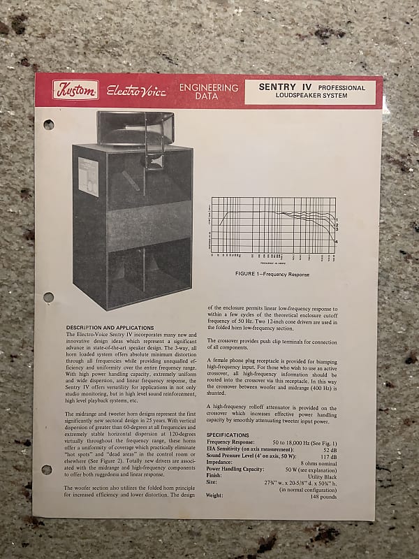 Vintage 1970s Kustom Electro Voice Sentry IV Professional | Reverb