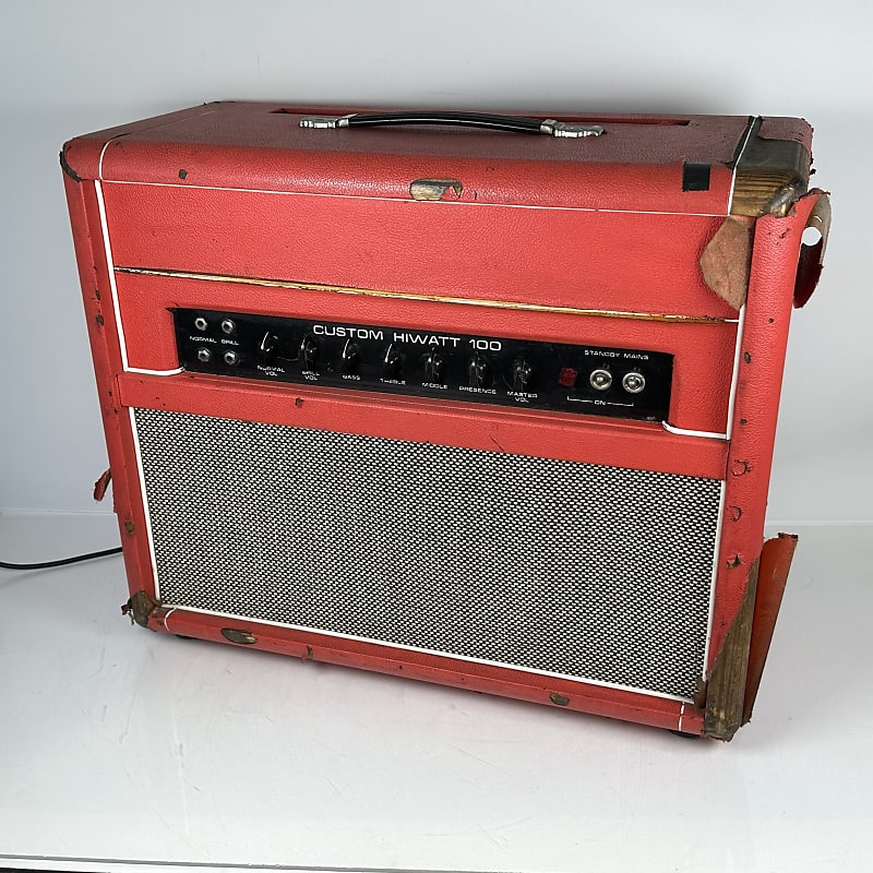 Vintage Red Custom HiWatt 100 Guitar Amp 2x10 (Rare) | Reverb