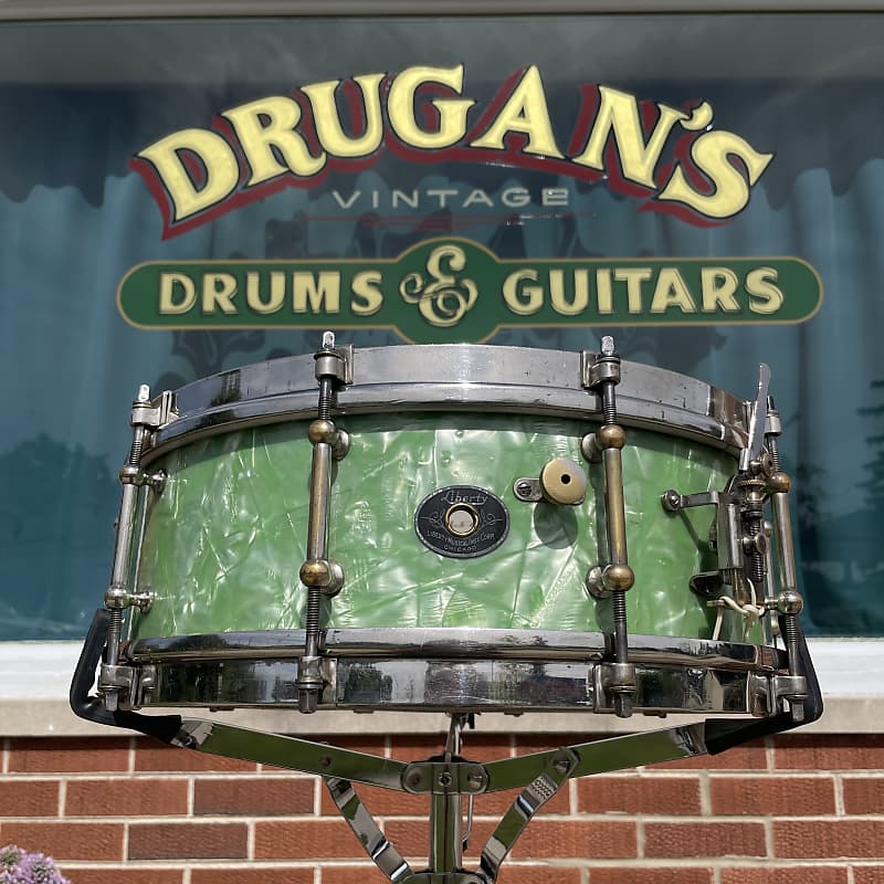 1926 Liberty 5x14 Solid Walnut Shell Snare Drum Sea Green | Reverb