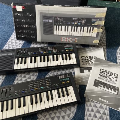 PAIR of Casio SK-1 Sampling Keyboard 1986 - Black | Reverb