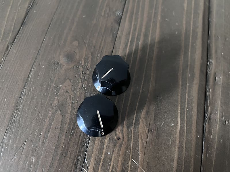 Vintage 1960s set Fender black Mustang guitar control knobs | Reverb