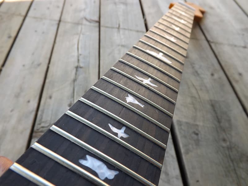 st neck guitar neck bird inlays steel frets bone nut shred | Reverb