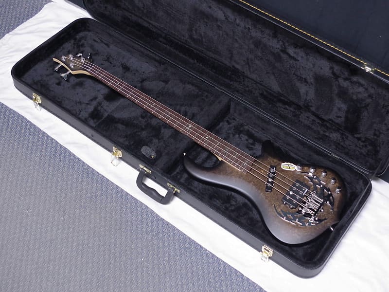 TRABEN Array Attack 4-string electric BASS guitar Black Burl | Reverb