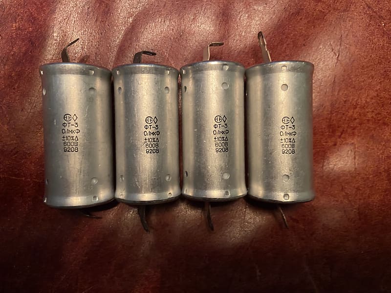 Soviet FT-3 Teflon Audio Capacitors Quad(4x) 0.1uF 600V ±10% | Reverb