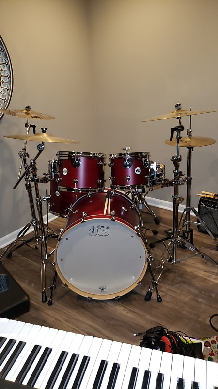 DW Design Series 2019 Red satin stain | Reverb
