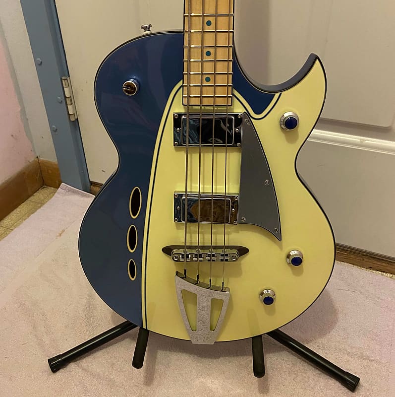 Eastwood Backlund Rockerbox Bass 2019 Cream & Blue w/OHSC | Reverb