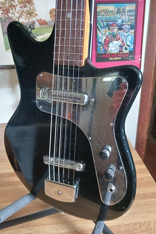 ~VINTAGE 1966 Tele-Star JAPAN Black & Chrome Electric GUITAR~ | Reverb