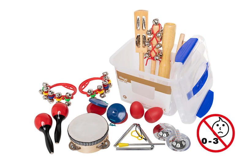Stagg Children's Percussion Kit In Transparent Plastic Box | Reverb