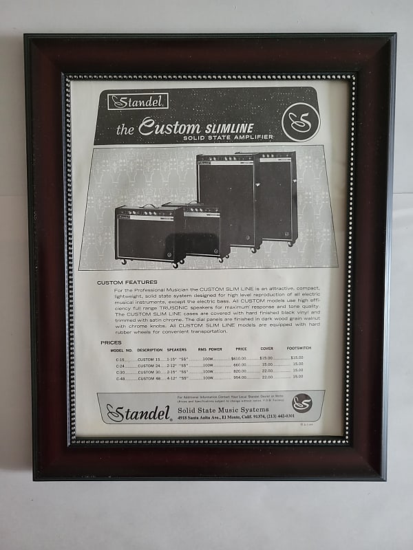 1969 Standel Amplifiers Promotional Ad Framed Standel C-15, | Reverb
