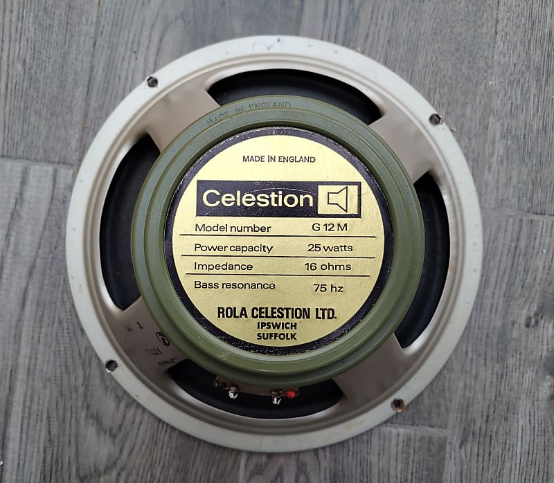 1974 Vintage Celestion Greenback G12M T1221 Cone 102/3 | Reverb