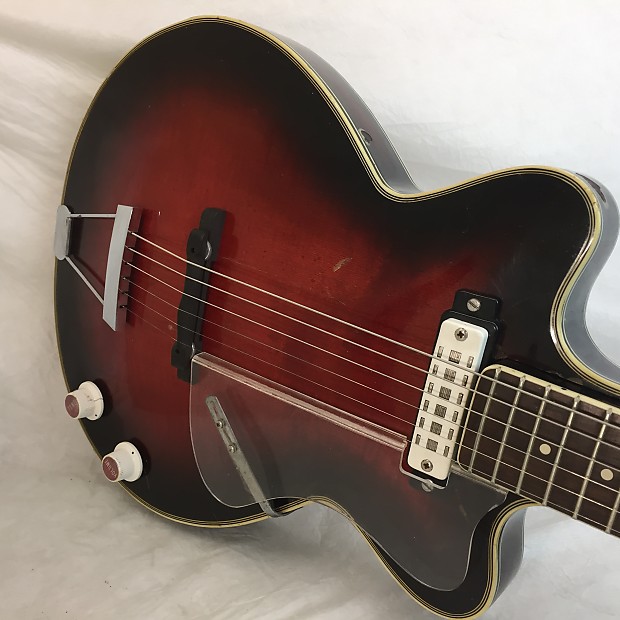 Vintage 1962 Eko Model 350/SR/1 Sunburst Thin-Line Double | Reverb