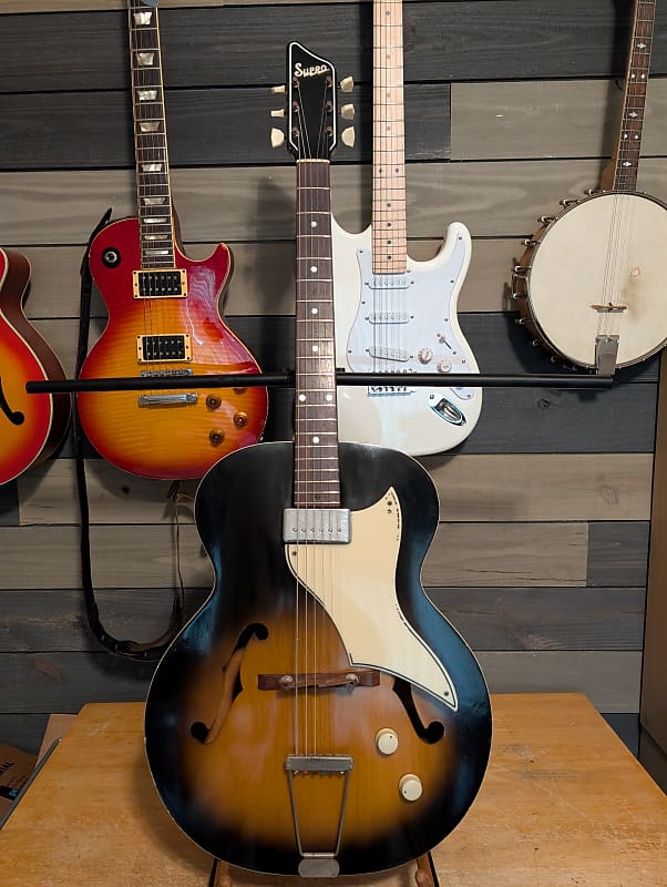 1962 Supro Ranchero Archtop Electric Guitar Sunburst | Reverb