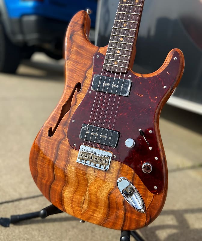Fender Custom Shop Artisan Dual P90 Koa Stratocaster 7lbs | Reverb