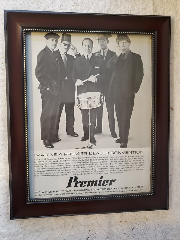 1965 Premier Drums promotional Ad Framed Eric Delaney | Reverb