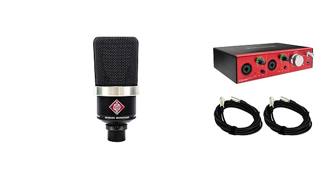 Neumann TLM 102 Black w/ Focusrite Clarett 2 Pre & 2 XLR | Reverb