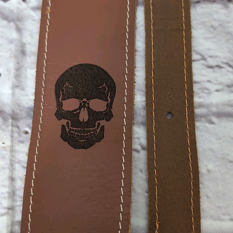 Ohana Colorado Brown Guitar Strap with Skull | Reverb