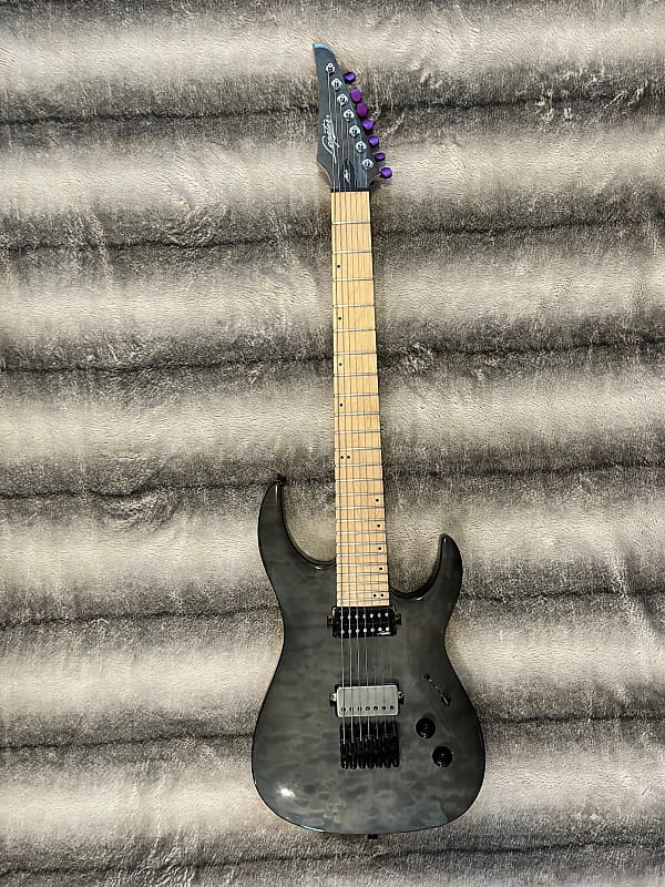 Legator Ninja 7 String 2019 Smoke Gray / Purple Locking | Reverb