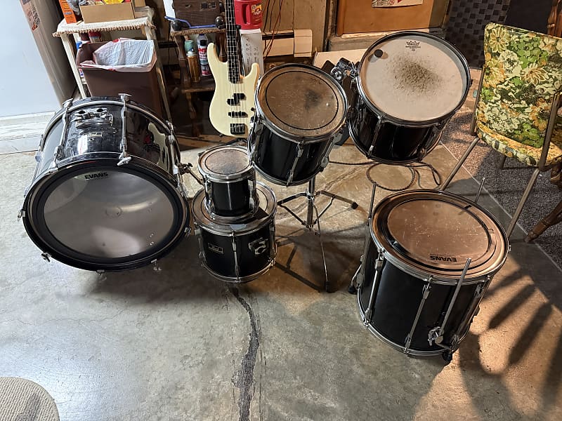 Pearl Export 2010’s 6 Piece Shell Kit Gloss Black | Reverb